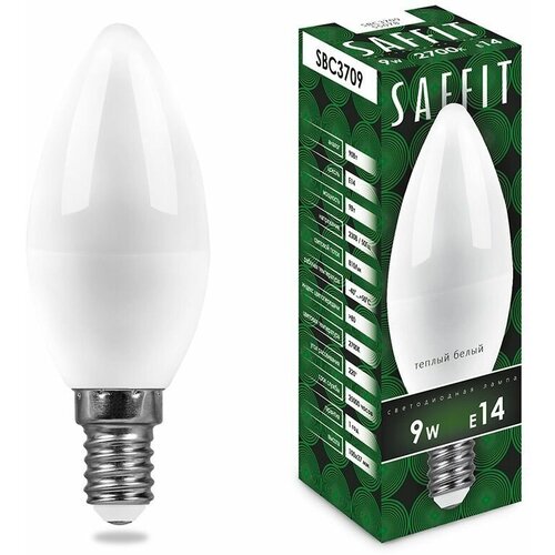 Лампа светодиодная LED 9вт Е14 теплый матовая свеча | код. 55078 | FERON (50шт. в упак.)