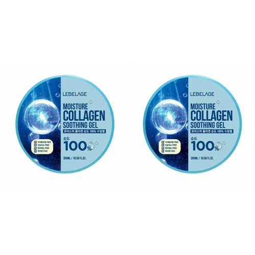Универсальный гель Lebelage с коллагеном, Moisture Collagen 100% Soothing Gel, 300 мл, 2 шт