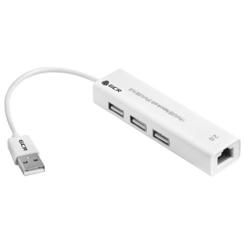 USB 2.0 Разветвитель на 3 порта + 10/100Mbps Ethernet Network GCR-AP03