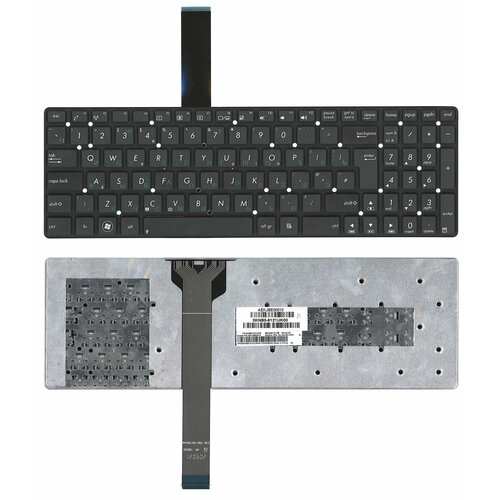 Клавиатура для ноутбука Asus K55Vd, черная без рамки, Г-образный Enter