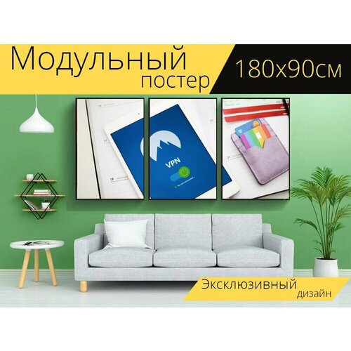 Модульный постер "Покупки онлайн, макияж, мириться" 180 x 90 см. для интерьера