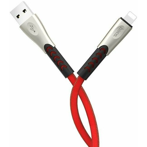 Кабель USB 2.4A (iOS Lighting) 1.2м HOCO U48 Красный