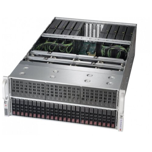 Сервер Supermicro SuperServer 4029GP-TRT без процессора/без ОЗУ/без накопителей/количество отсеков 2.5" hot swap: 24/4 x 2000 Вт/LAN 10 Гбит/c