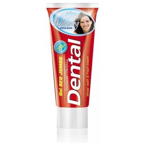Зубная паста Dental Hot Red Jumbo Extra Whitening. Экстра отбеливание Rubella, 250 мл