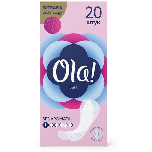 Ola! прокладки ежедневные Light Без аромата, 1 капля, 20 шт.