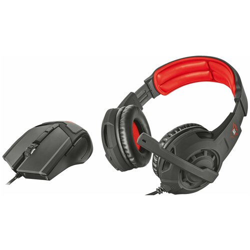 Компьютерная гарнитура Trust GXT 784 Gaming Headset & Mouse, черный/красный
