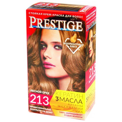 VIP's Prestige Бриллиантовый блеск стойкая крем-краска для волос, 213 - лесной орех, 115 мл