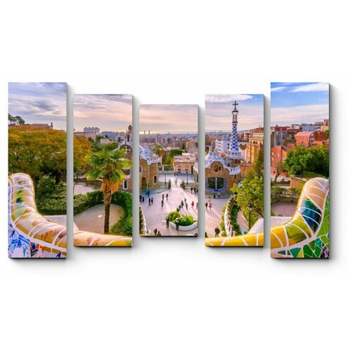 Модульная картина Потрясающий вид из парка Гуэль, Барселона 150x90