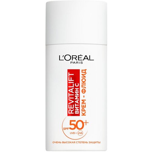 L'OREAL Крем-флюид дневной для лица Revitalift Витамин С SPF 50, 50 мл