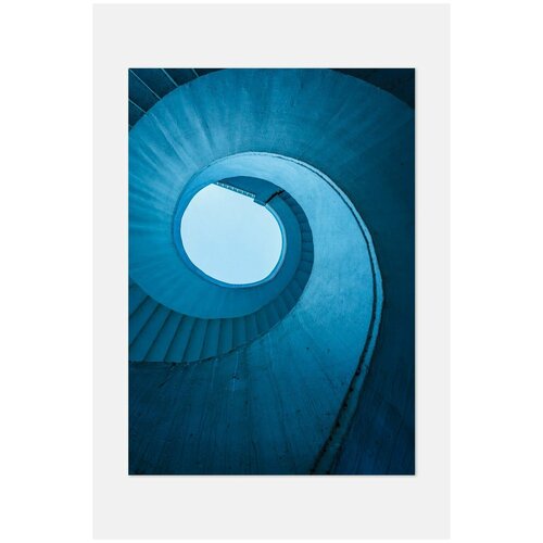 Постер для интерьера Postermarkt, 50х70 см в тубусе, Синий #3