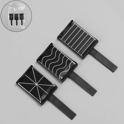 Queen fair Набор магнитов для лака, 3 вида, 6 × 2 см, цвет чёрный
