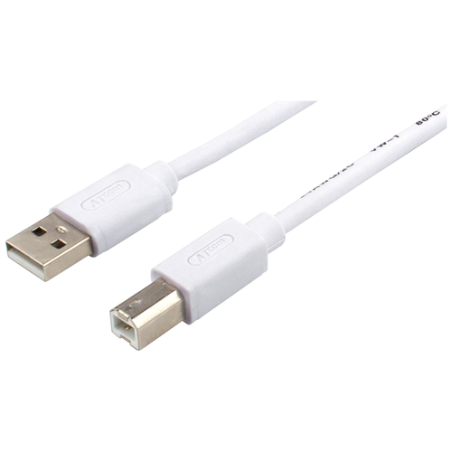 Кабель Atcom USB-A - USB-B (AT3795), 1.8 м, 1 шт., белый