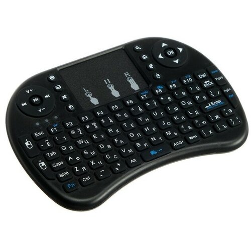 Мини-клавиатура LuazON BKB-10, беспроводная для ТВ, ПК и моб уст-в, черная