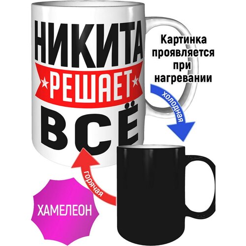 Кружка Никита решает всё - с проявление картинки от тепла