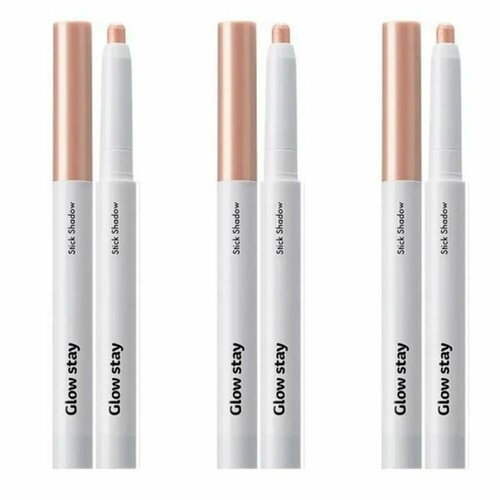 THE SAEM Тени для век Glow Stay Stick Shadow BE01 Slip Beige, 1,1гр, 3 шт