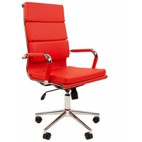 Компьютерное кресло Chairman 750 для руководителя, обивка: искусственная кожа, цвет: красный