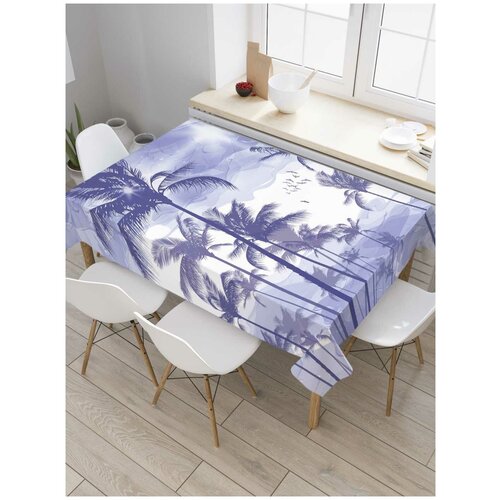 Скатерть прямоугольная JoyArty на кухонный стол "Прохлада в тропиках" из оксфорда, 120x145 см
