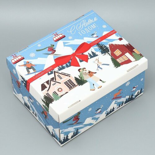Дарите Счастье Коробка складная «Новогодний город», 31.2 х 25.6 х 16.1 см