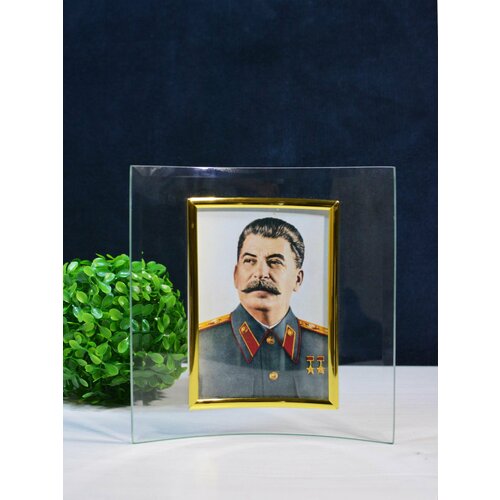 Портрет Сталина И. В. настольный в рамке для кабинета, библиотеки, офиса, 9x13 см