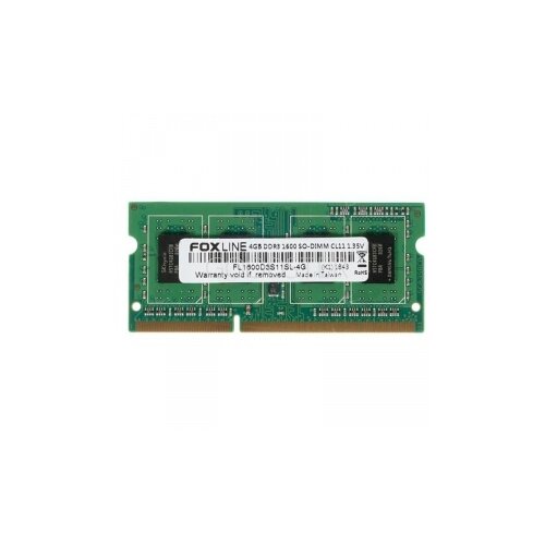 Оперативная память Foxline 4 ГБ DDR3L 1600 МГц SODIMM CL11 FL1600D3S11SL-4G