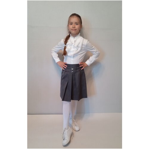Школьная юбка РУСЬ, размер 140-36, серый