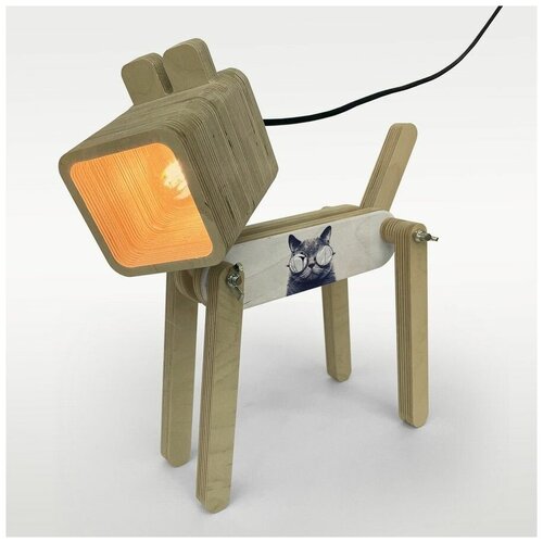 Настольная лампа светильник "Собака" модель котик в очках - 28