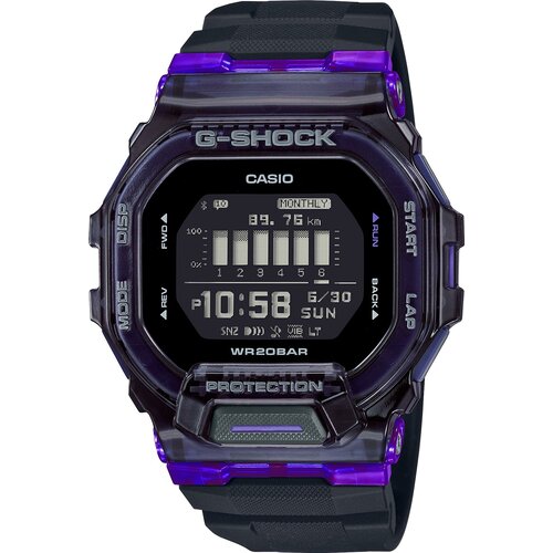 Наручные часы CASIO G-Shock GBD-200SM-1A6, черный, фиолетовый