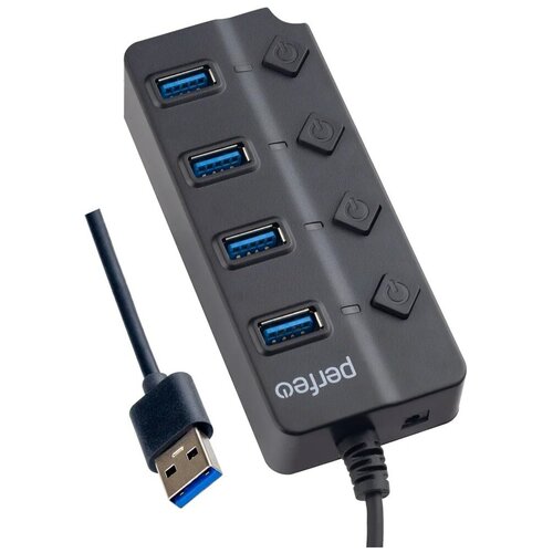 USB-HUB Perfeo 4 Port, 3.0 (PF-H032 Black) чёрный