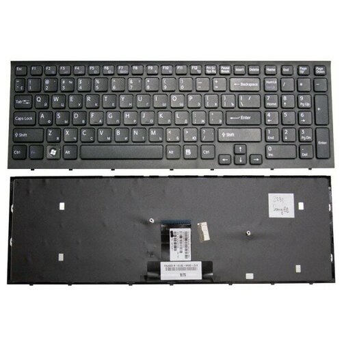 Клавиатура для ноутбука Sony Vaio VPC-EB1S1R/WI черная с черной рамкой