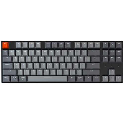 Игровая беспроводная клавиатура Keychron K8 White Backlight HotSwap Gateron Brown, черно-серый, русская, 1 шт.