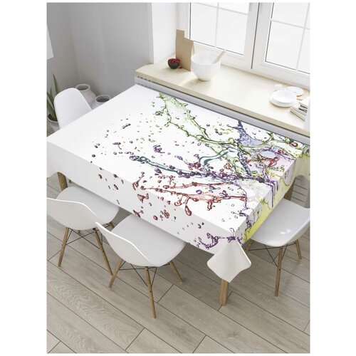 Скатерть прямоугольная JoyArty на кухонный стол "Разноцветный всплеск" из оксфорда, 180x145 см
