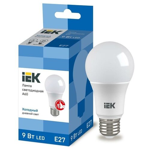 Лампа светодиодная ECO A60 9Вт грушевидная 230В 6500К E27 LLE-A60-9-230-65-E27 IEK (9шт.)