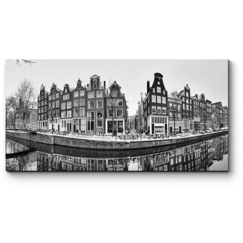Модульная картина Монохромный Амстердам 80x40