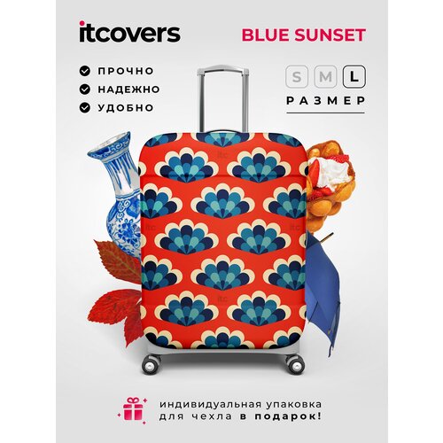 Чехол для чемодана itcovers, 150 л, размер L, красный, голубой