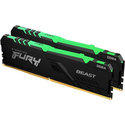 Оперативная память для компьютера Kingston FURY Beast RGB DIMM 16Gb DDR4 3733 MHz KF437C19BBAK2/16