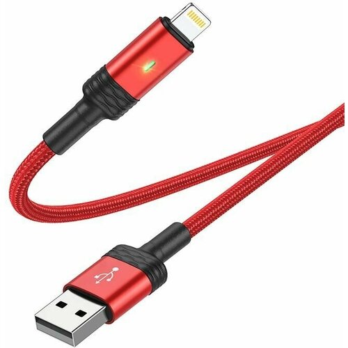 Кабель USB 2.4A (iOS Lighting) 1.2м BOROFONE BU30 Красный
