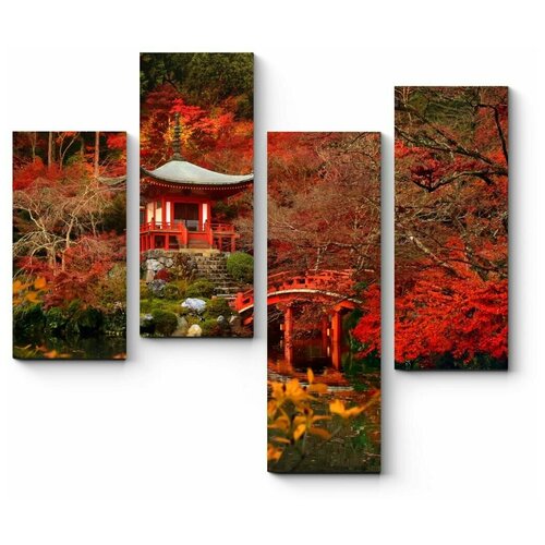 Модульная картина Красная осень в Киото154x144
