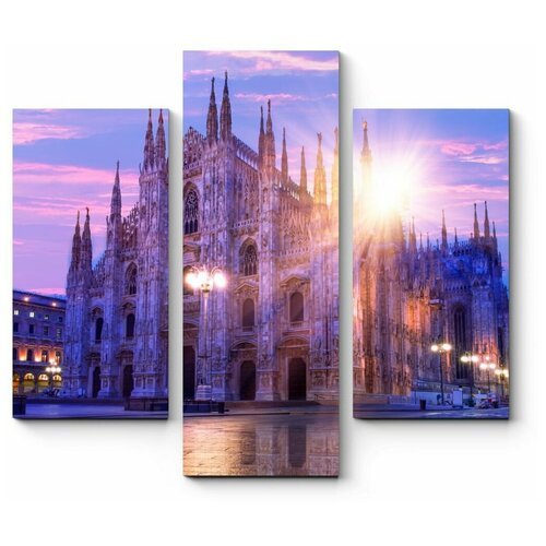 Модульная картина Миланский собор в лучах закатного солнца 70x63