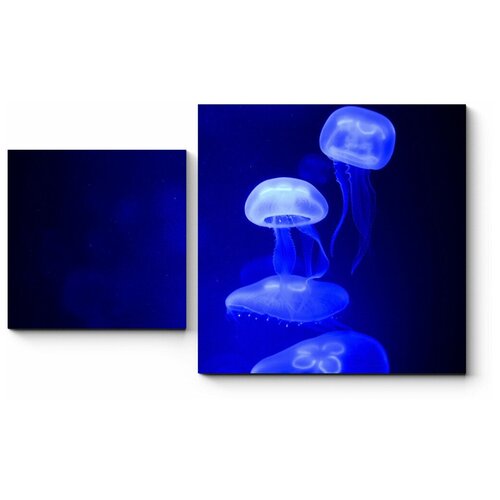 Модульная картина Медузы плывущие к свету 70x42