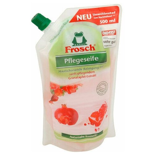 Frosch Ухаживающее жидкое мыло для рук Гранат в мягкой упаковке, 500мл