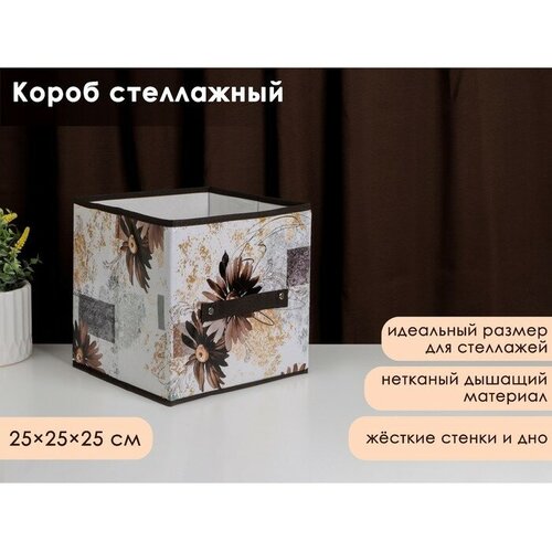 Доляна Короб стеллажный для хранения Доляна «Астра», 25×25×25 см, цвет коричневый