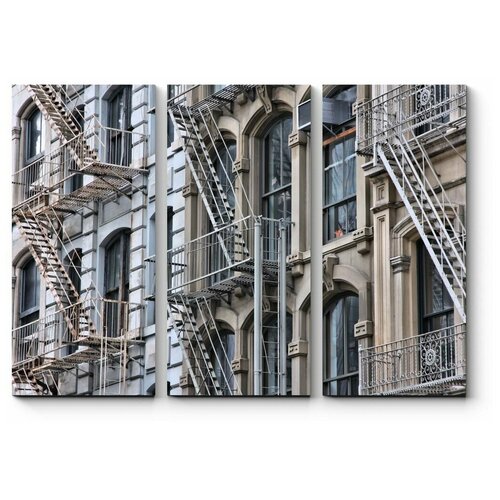 Модульная картина Пожарная лестница в Сохо80x57