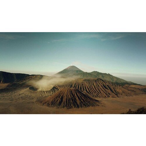 Картина на холсте 60x110 LinxOne "Гора 5k 4k Индонезия пустыня" интерьерная для дома / на стену / на кухню / с подрамником
