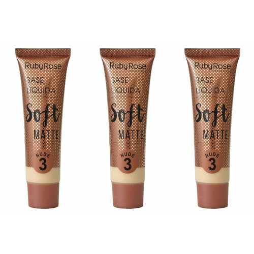 Ruby Rose Тональная основа Soft Matte NUDE N3, 3 шт.