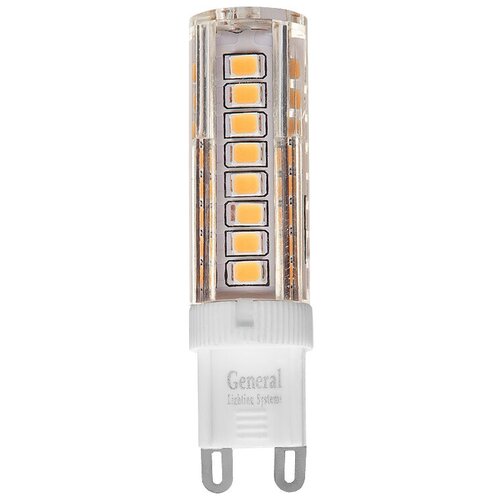 Лампа светодиодная. General GLDEN G9-10-P 10Вт 220В 4500К пластик