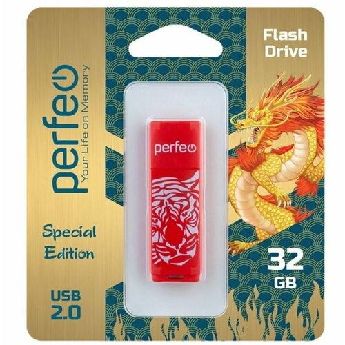 Флеш Perfeo USB 32GB C04 Red Tiger