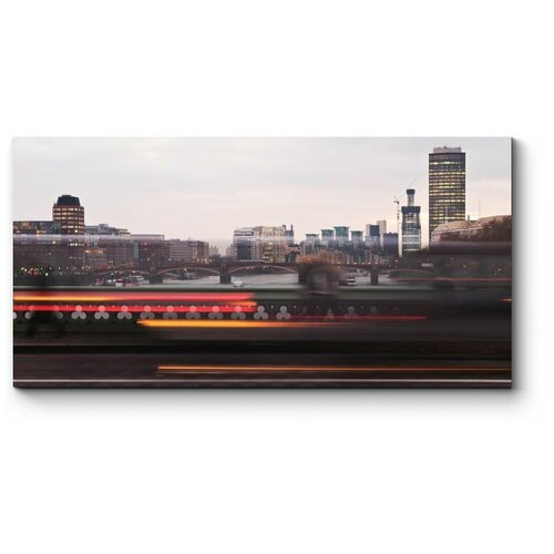 Модульная картина Огни пролетающих лондонских машин 100x50