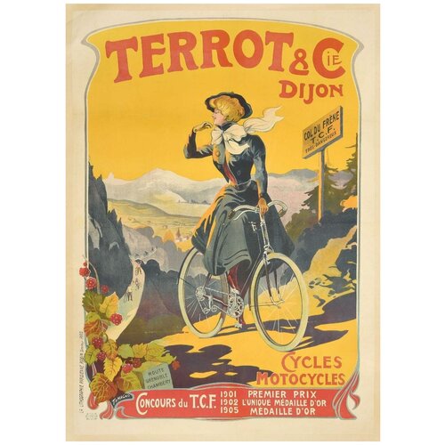 Постер / Плакат / Картина Велосипеды - Велосипед Terrot & Cie Dijon 60х90 см в раме