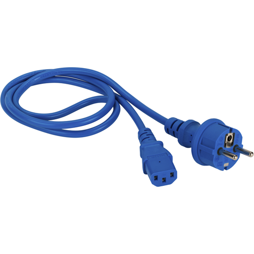 Шнур питания C13-Schuko прямая, 3х0.75, 220В, 10А, синий, 2 метра (LAN-PP13/SH-2.0-BL)