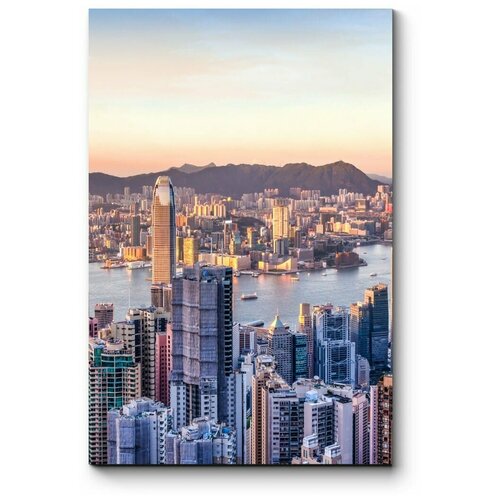 Модульная картина Закат над бухтой Виктория, Гонконг30x45